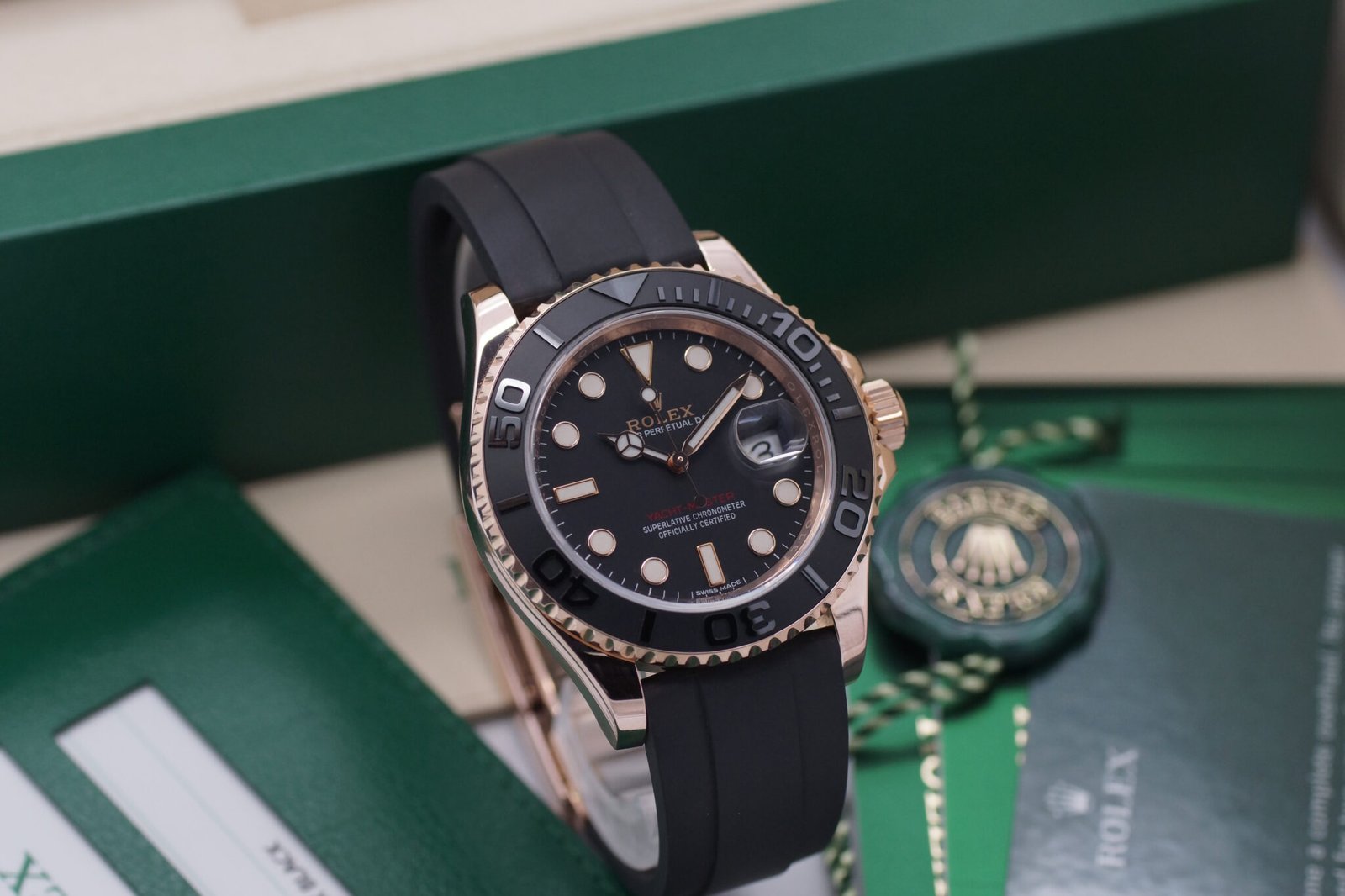 Rolex Yachtmaster 40 18K Rose 116655 12-2018 LC 170 Full Set - Timedriven